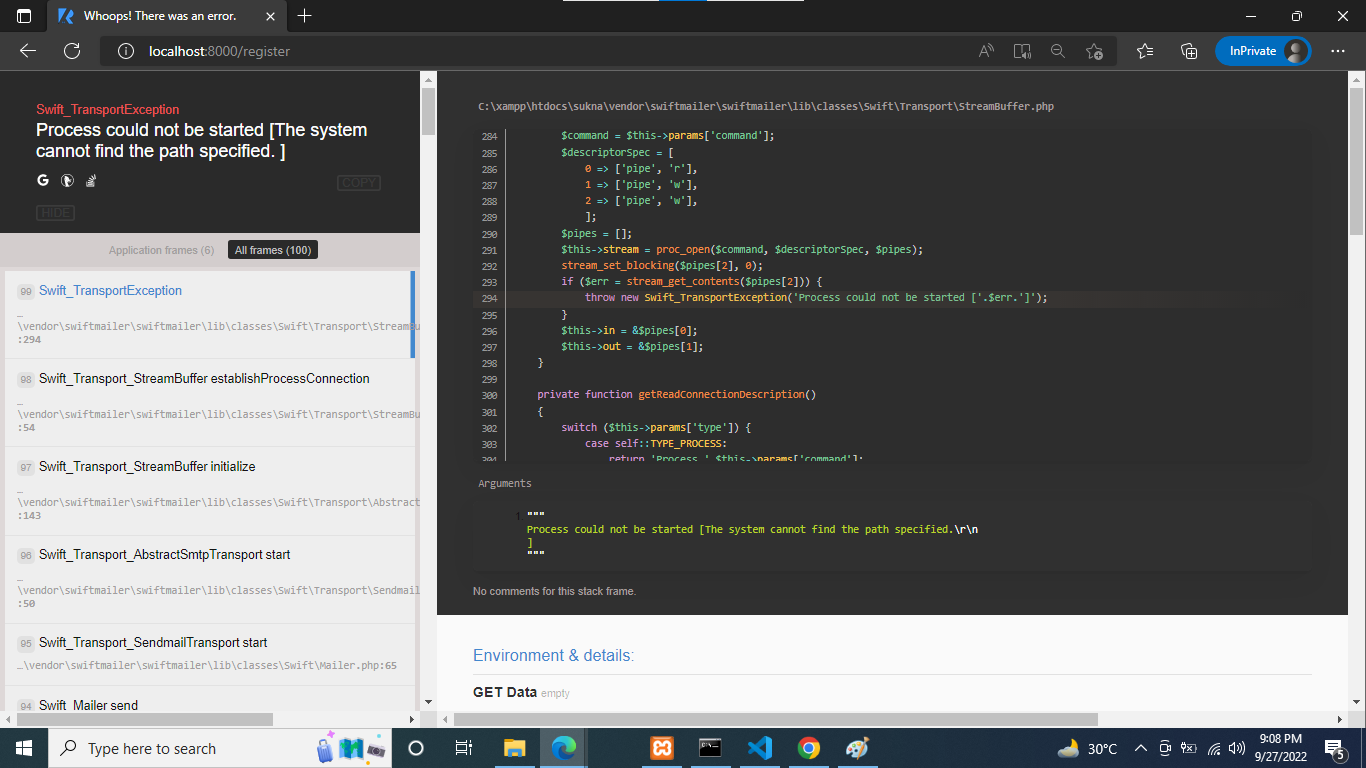 "Error while register a new user" (#3134080) / The Sky Team